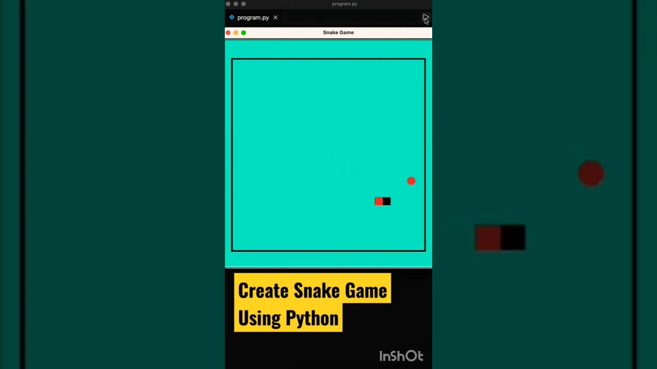 Create Snake game using python turtle #shorts#coding#programming