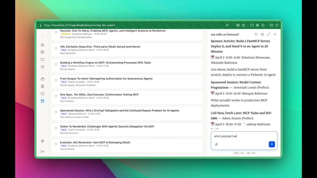 MCP Dev Summit Companion App — MCP Apps That Run Everywhere