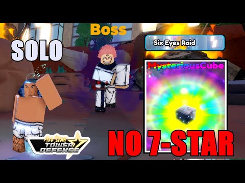 SOLO SIX EYES RAID GOJO ( NO 7-STAR ) GAMEPLAY SOLO ALL STAR TOWER DEFENSE ASTD #roblox