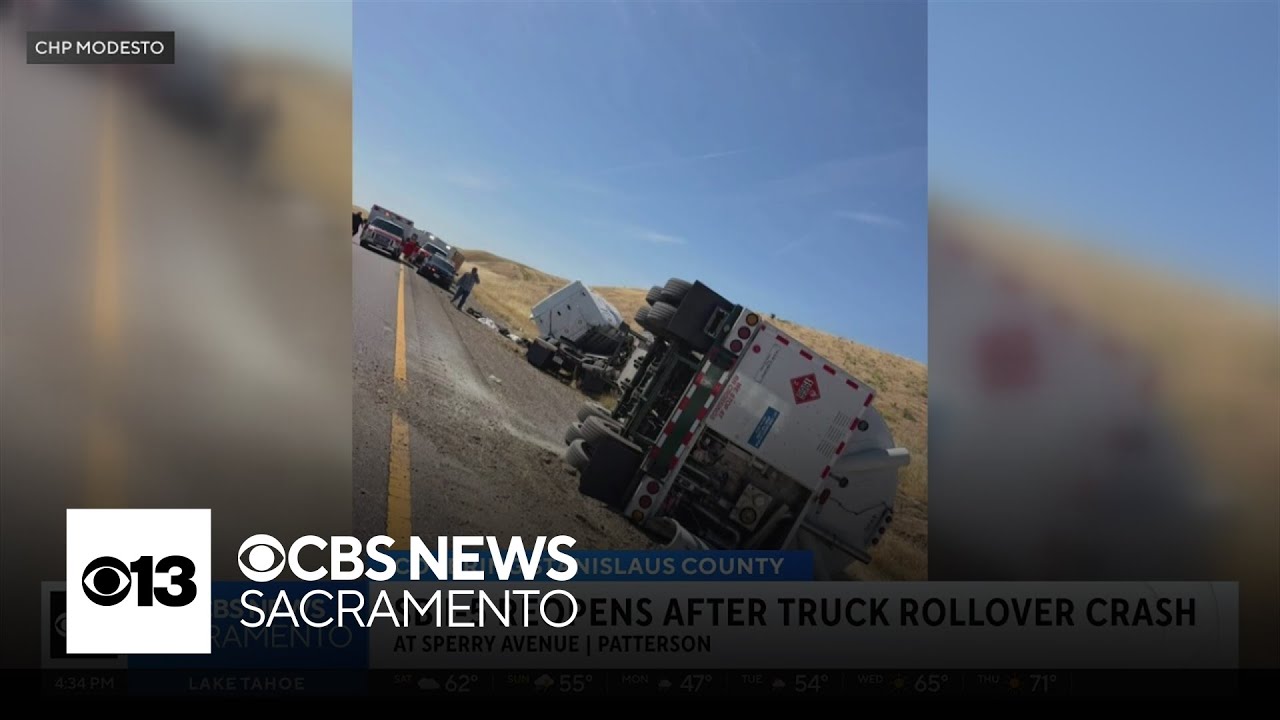 Southbound I-5 reopens after rollover crash in Patterson, northbound still closed