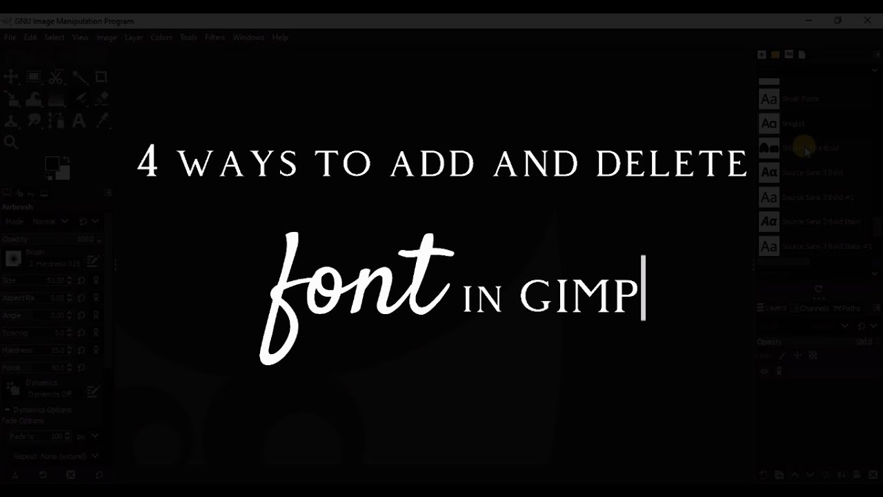 How to Add Font in GIMP - 4 Easy Ways to Add & Delete Fonts | Install/Uninstall Fonts in GIMP Guide