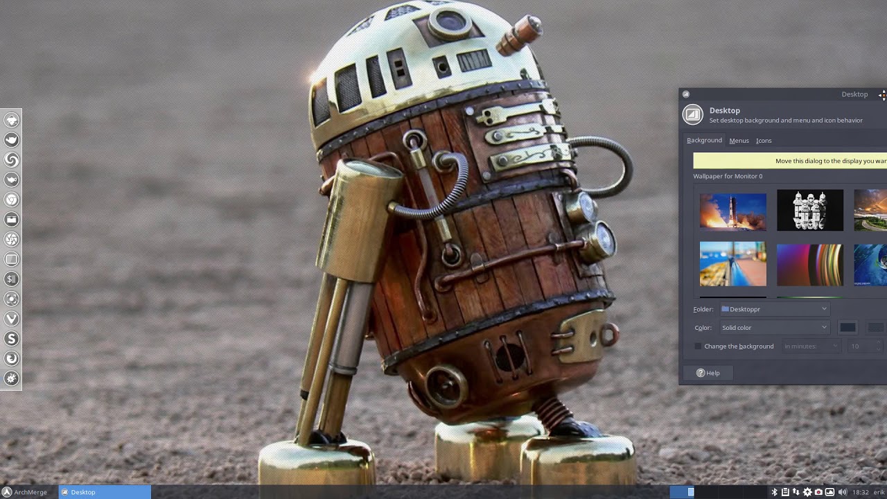 ArchMerge : 16 How do you set your wallpaper in Xfce