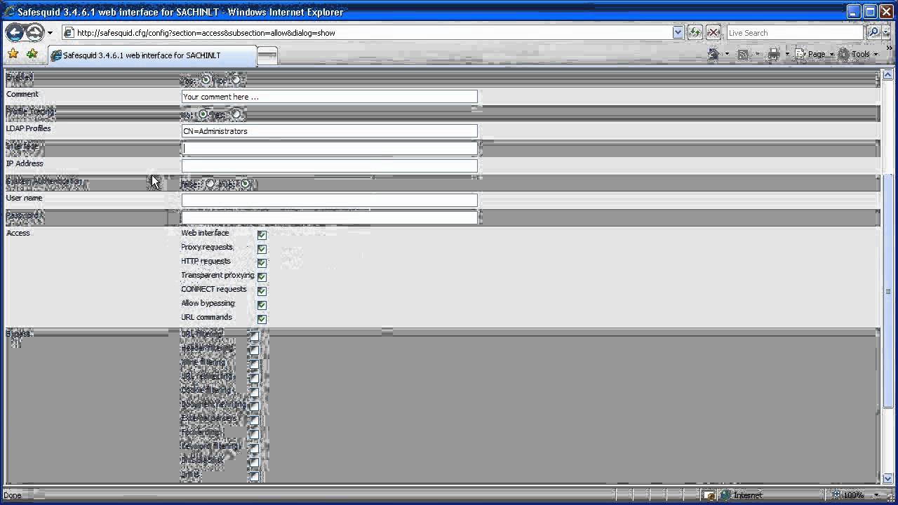 Controlling User Access - Web Filter - Content Filter - Proxy server SafeSquid