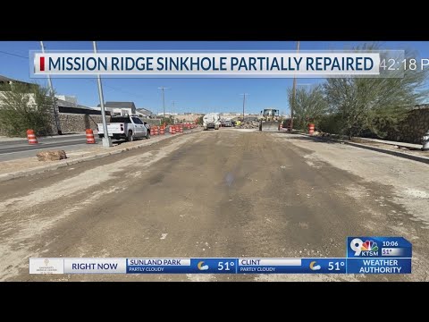 Far East El Paso sinkhole partially repaired, crews working on next phase