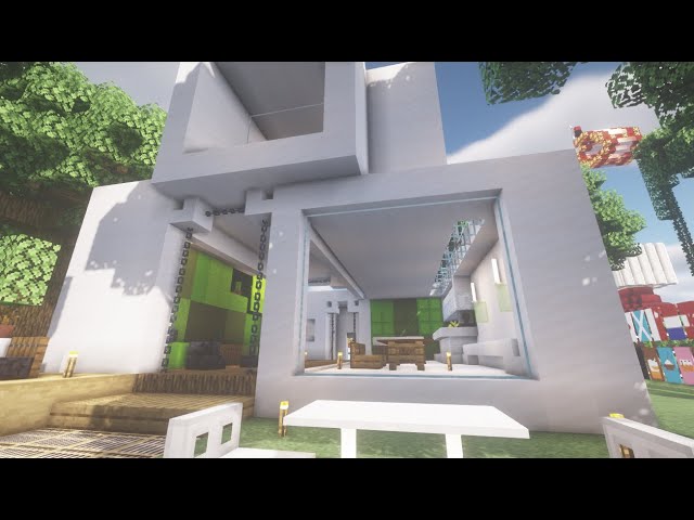 Modern Minimalist Banner Shop [Base/Home] Build Idea Minecraft Map