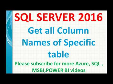 Learn Get all Column Names of specific table in SQL Server - Mind Luster