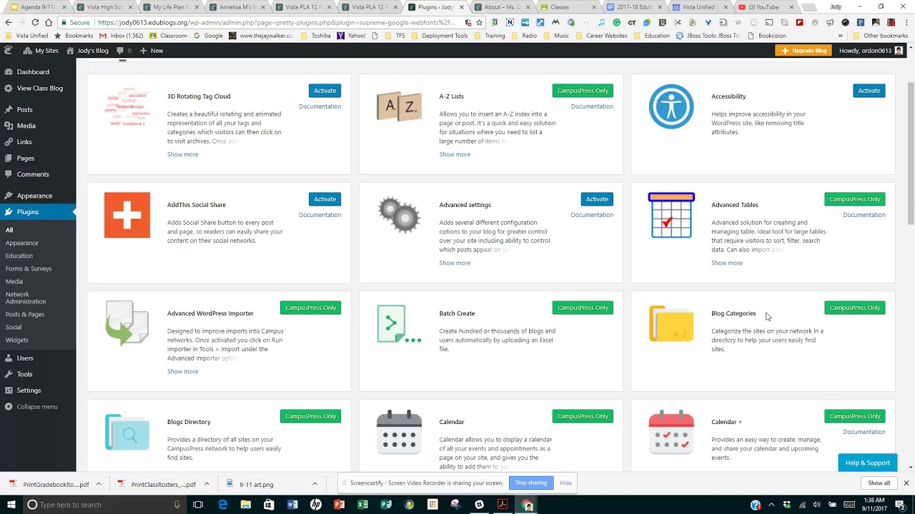 Edublogs: Adding Font Plugins