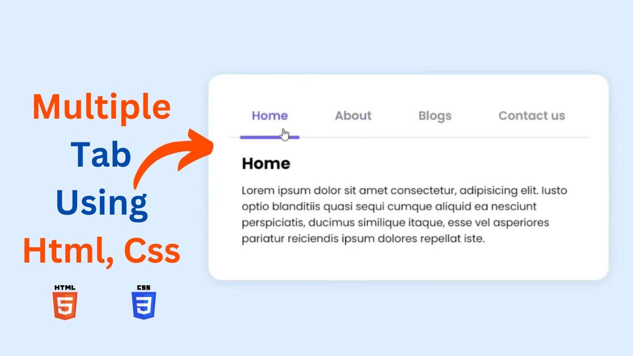 How to Create Multiple Tab Using Html CSS and JS #coding #codewithharry
