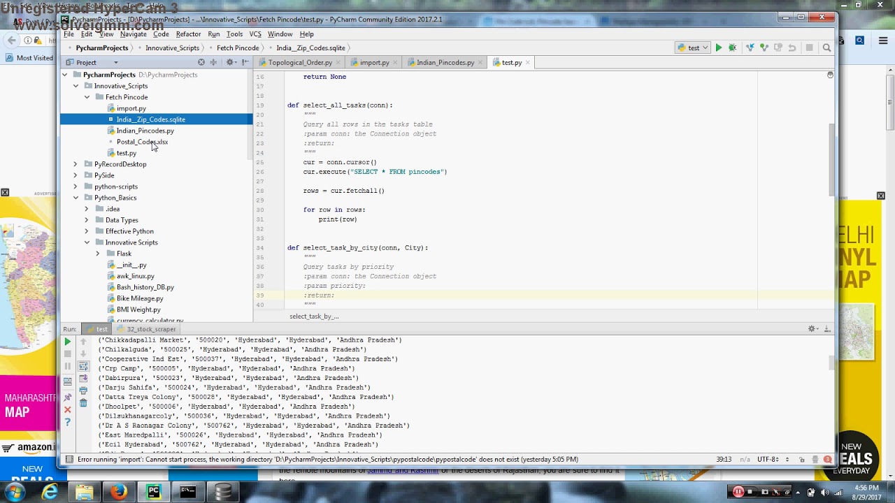 Indian Postal Codes - Python