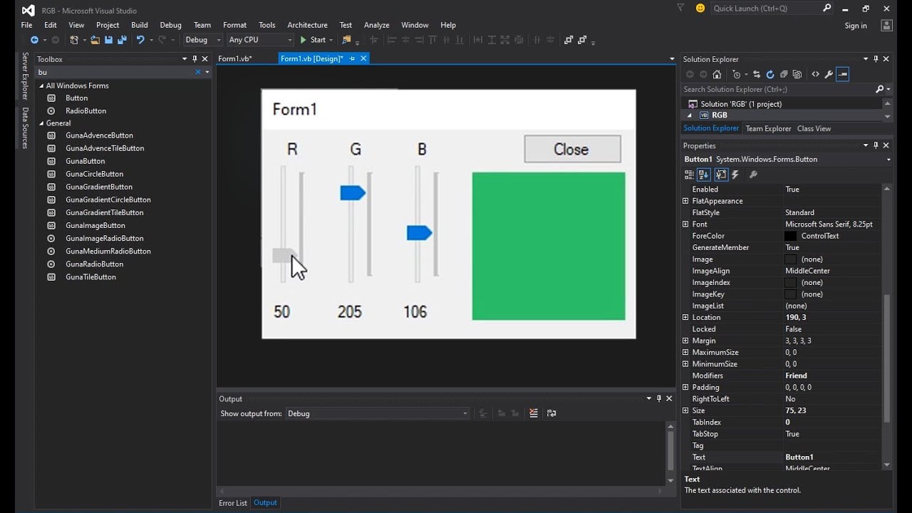 Create Simple Visual Basic RGB Color Code Analyzer Using Visual Studio