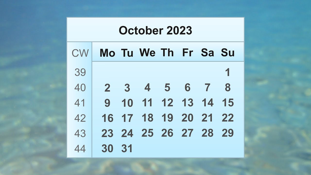 October 2023 Calendar
