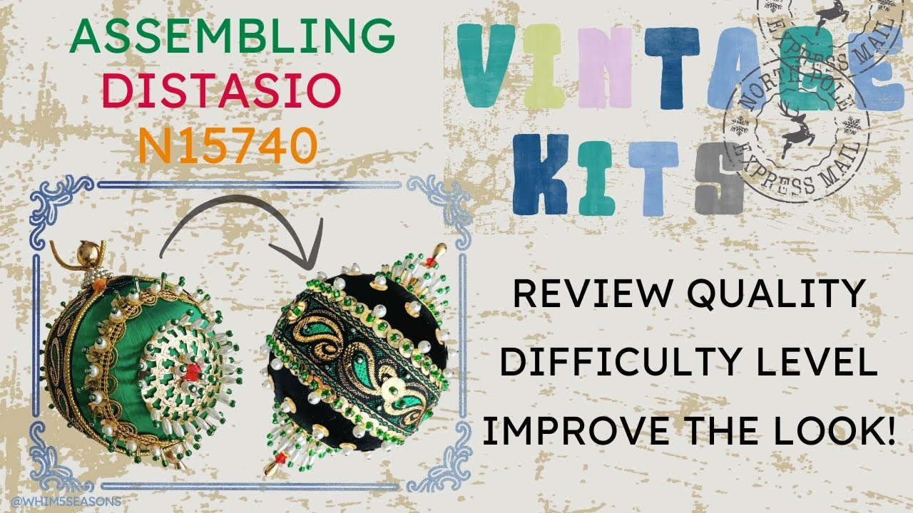Assembling Vintage Push Pin Satin Ornament DISTASIO No. 15740