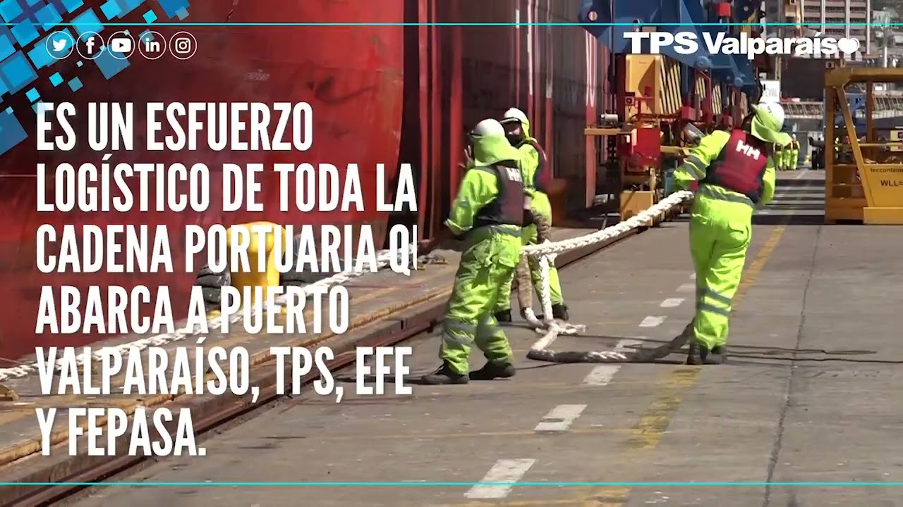 Carga en contenedores por tren en Valparaíso