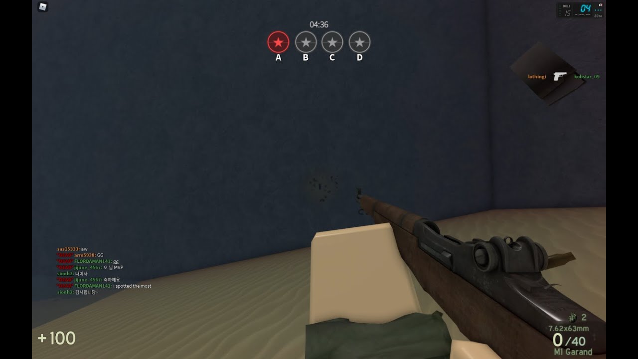 M1 Garand ping in Unit 1968 (Roblox)