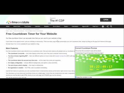 Embedding a free Countdown Timer Into Your Website