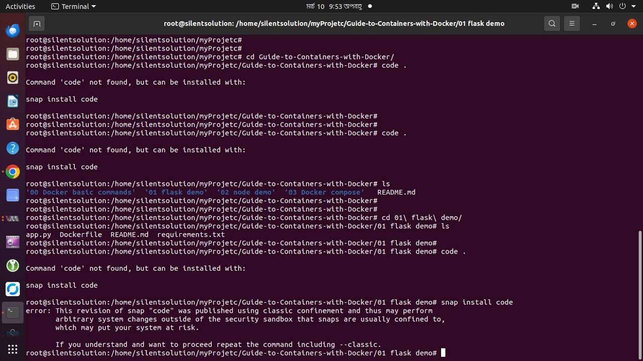 How to Fix Command code not found snap install code
