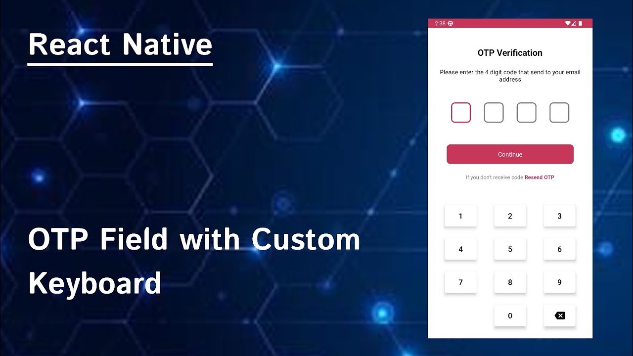 OTP Verification Screen with Custom Keyboard | Tamil | React Native | Relax with RK