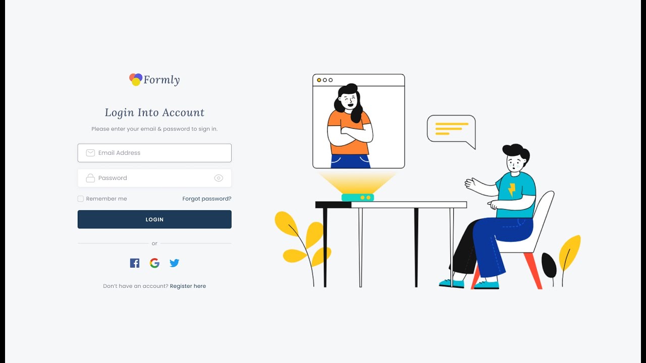 Responsive Login & Registration Form using HTML, CSS & JavaScript | From Scratch