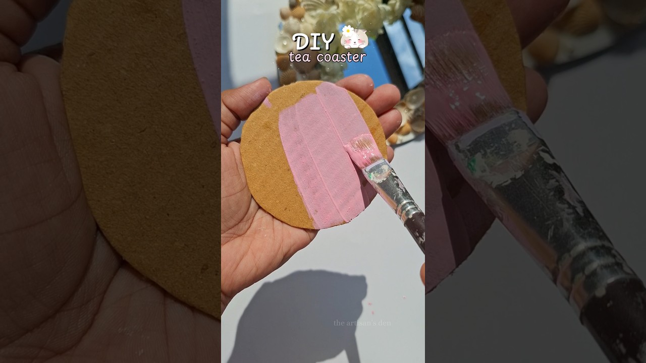 Trendy Desk Decor DIY | Tea Coaster Craft using cardboard.DIYcup mat #shorts #viral #diy #teacoaster