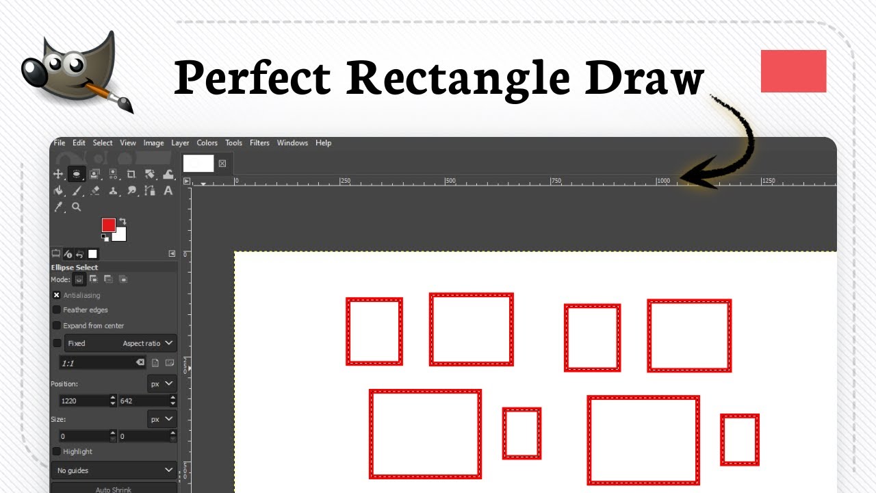 How to draw rectangle in GIMP (Pro Box)
