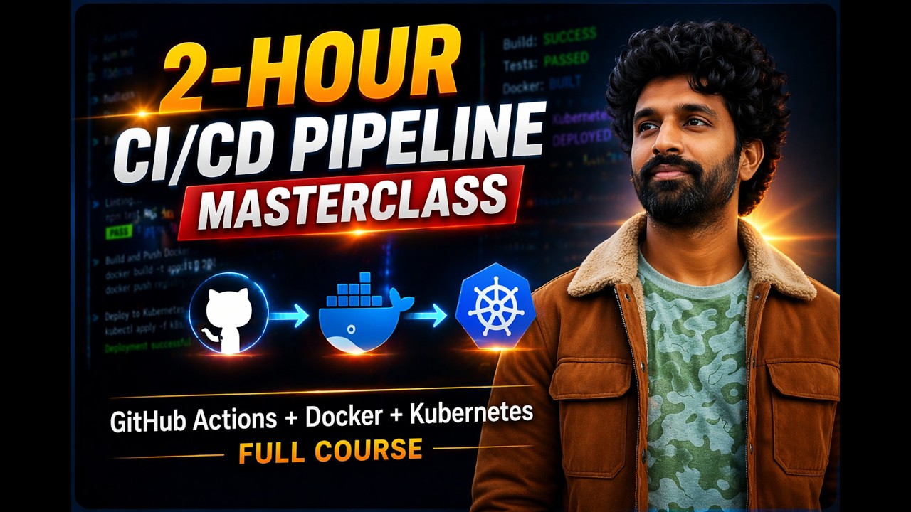 CI/CD Full Course (2 Hours) 2026 Build a Real DevOps Pipeline | GitHub Actions, Docker, Kubernetes