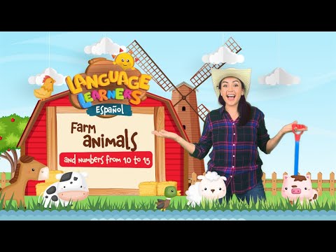 Farm Animals And Numbers From 10 to 15 in Spanish| Language Learners