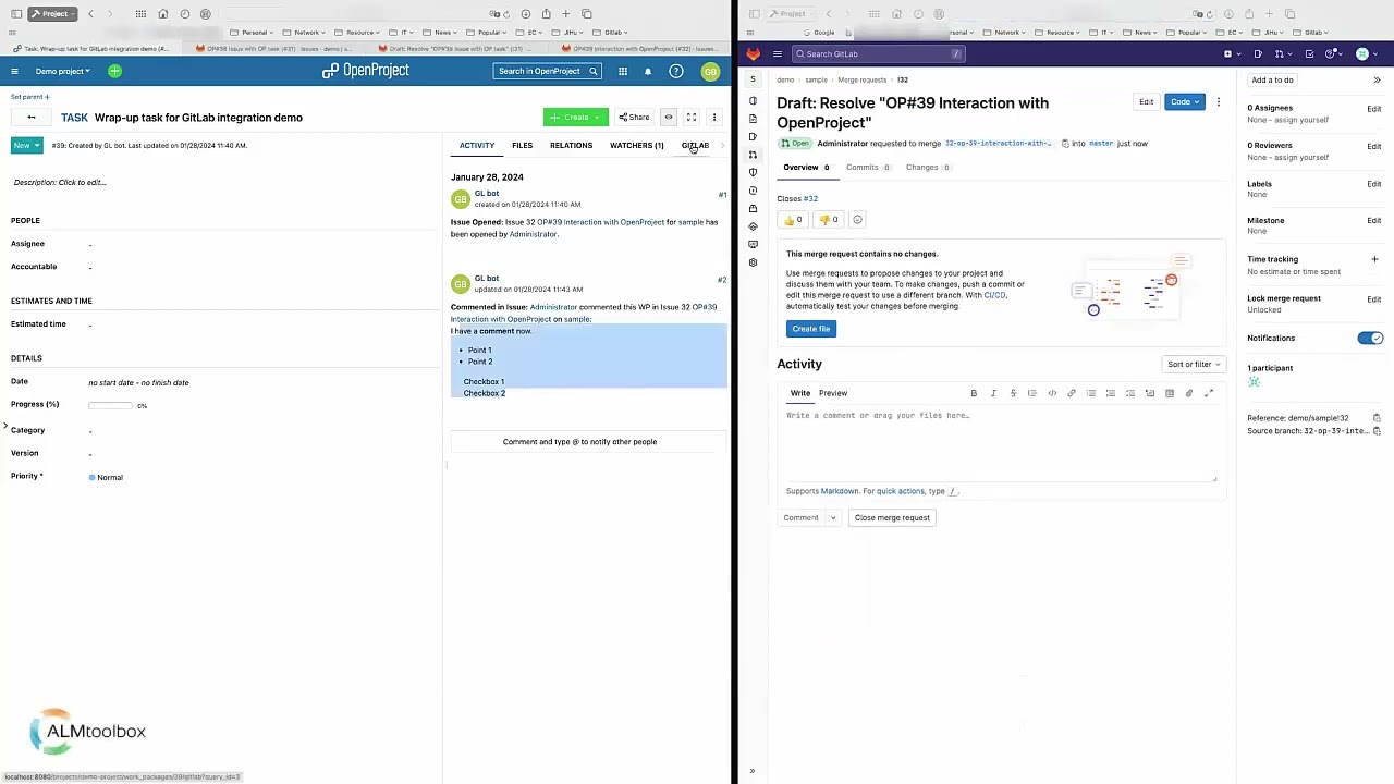 Demo: GitLab & OpenProject Integration