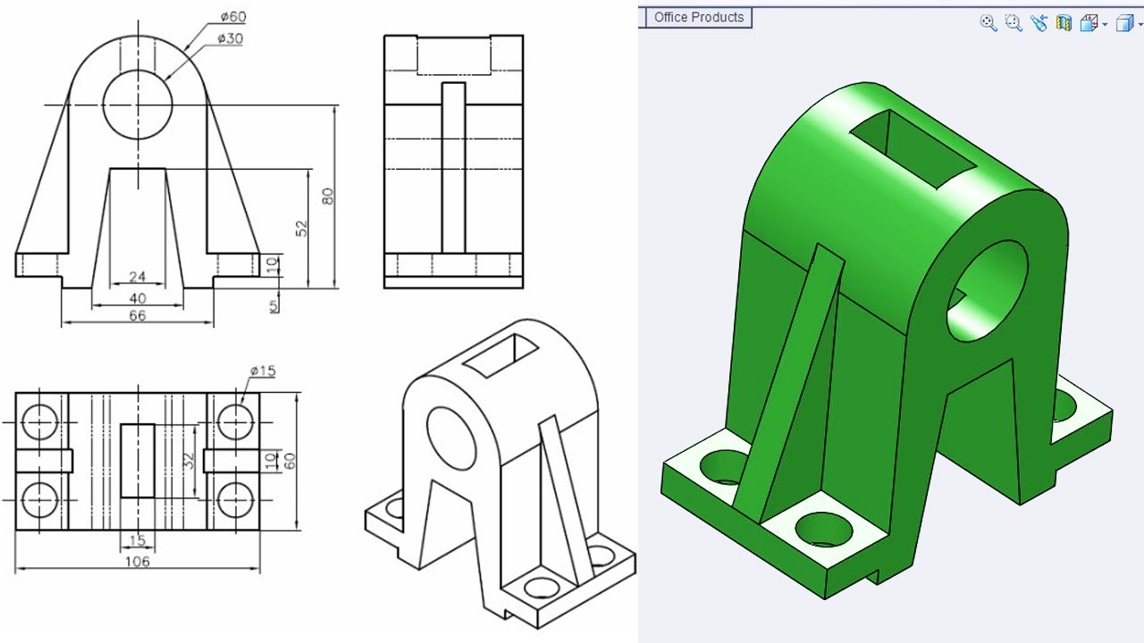 Solidworks Tutorial For Beginners - Solidworks Drawing Tutorial Exercise 8