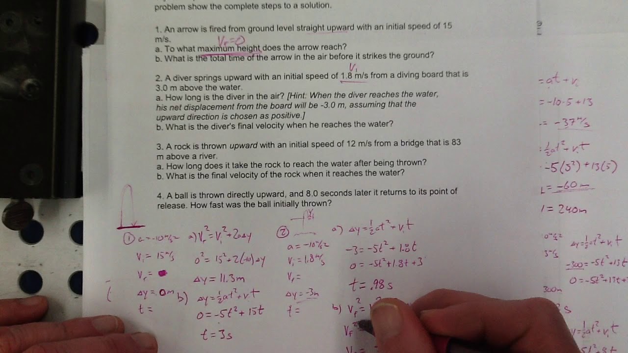 Free Fall #2 Solutions