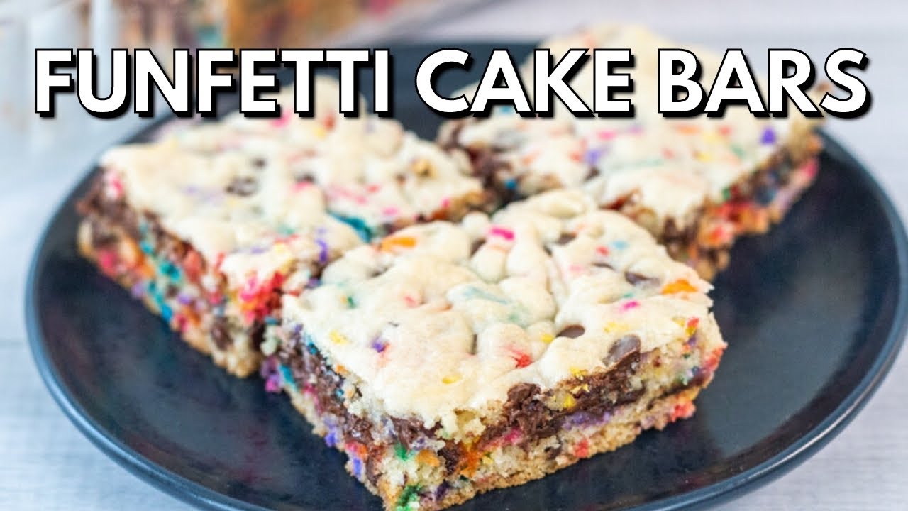 Easy Funfetti Chocolate Chip Cake Bars