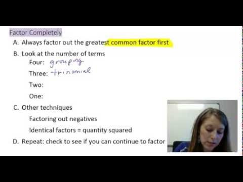 8: Factoring Completely