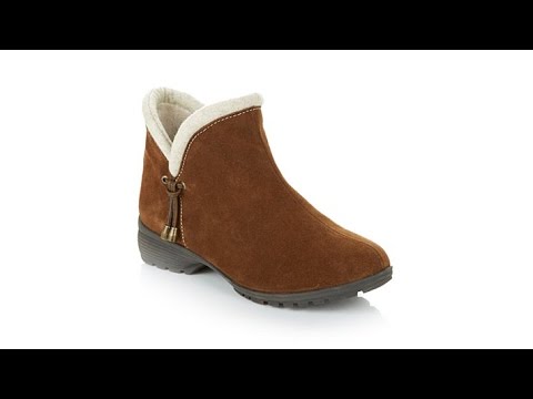 Sporto Suede Bootie with Fabric Collar