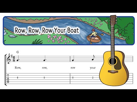 Row, Row, Row Your Boat - Guitar TAB (Easy Sheet Music Video)