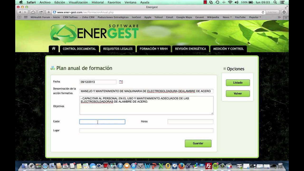 Capítulo X Tutoriales EnerGest   Planificación Formación