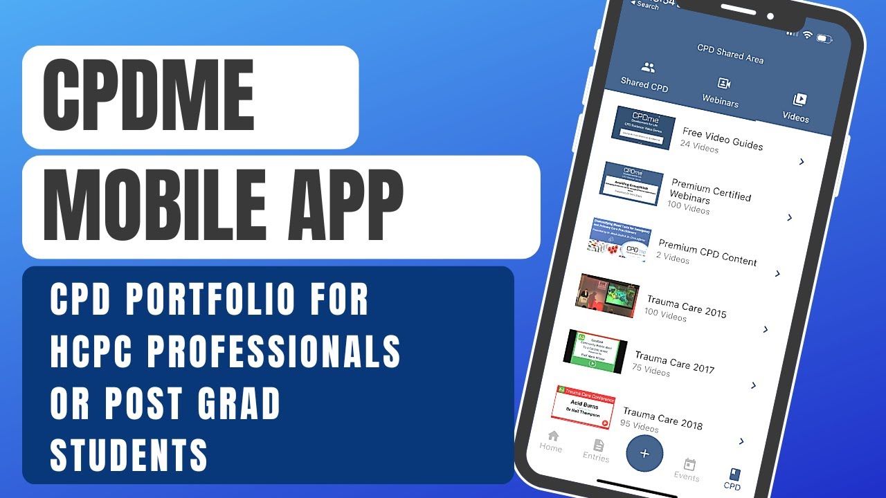 CPD Portfolio for HCPC Professionals or Post Grad Students