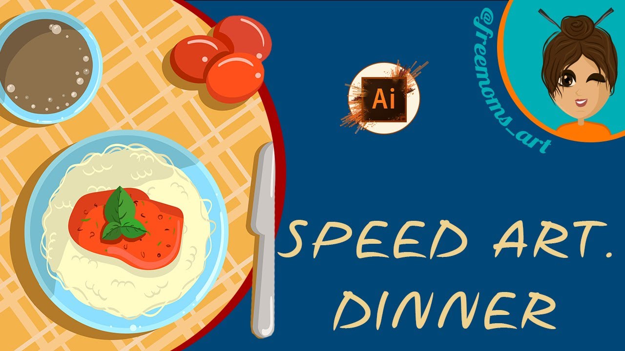 DINNER | VECTOR ART IN ADOBE ILLUSTRATOR 2022 | SPEED ART | VECTOR ILLUSTRATION | TIMELAPSE