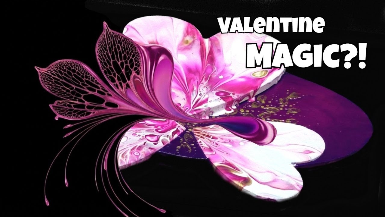 MAGICAL Valentine's Fluid Art Florals! | Pink & Gold Home Décor