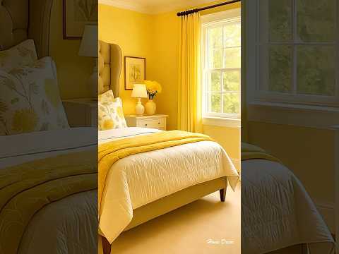 Charming Yellow Bedroom decor #home #interiordesign #homedecor #eleganthomes #homedesign
