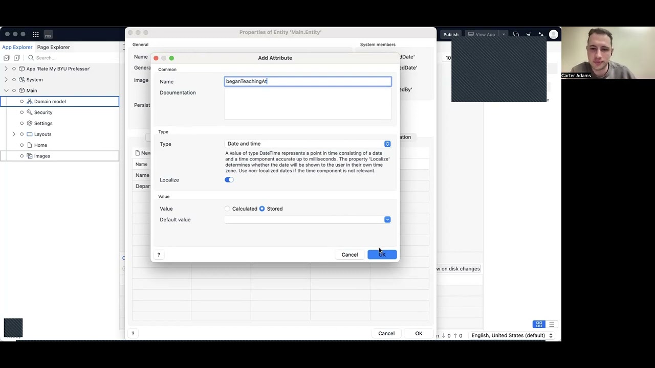 Mendix Tutorial 2 - Setting up the Domain Model