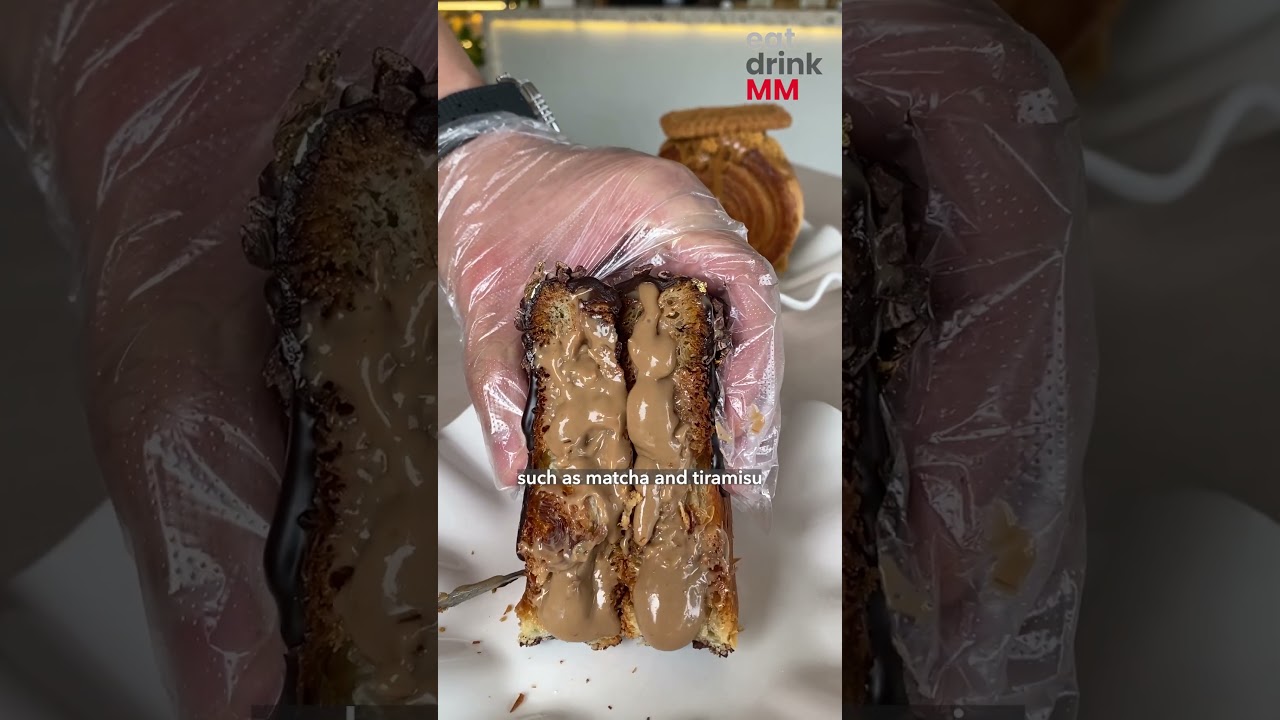 Round cream-filled croissants made from scratch!