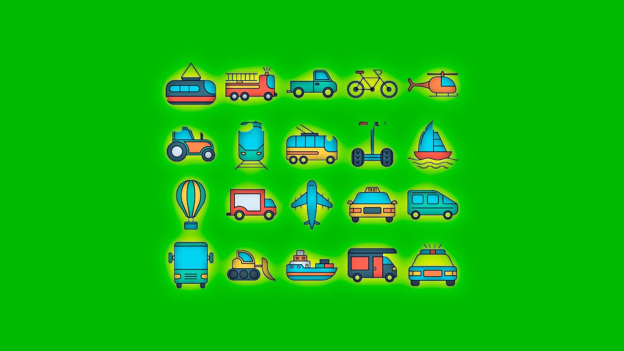 Animated transport icons pack