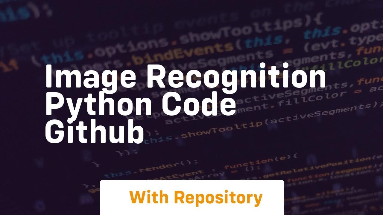 image recognition python code github