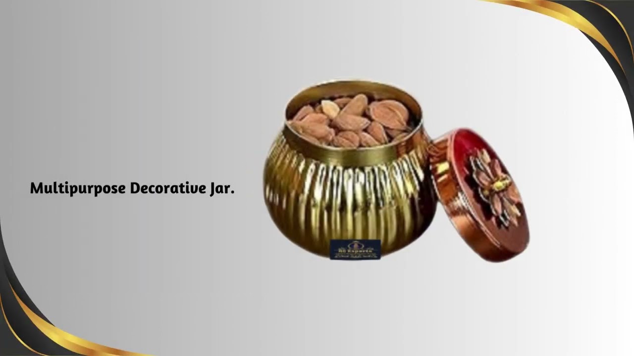 Metal Dry fruit Jar with Tray in velvet Box For Gift.