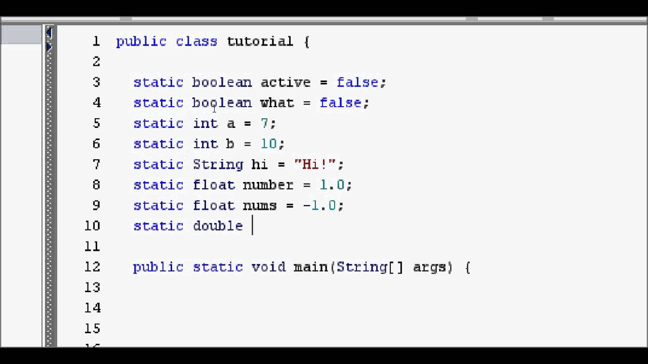 Java Tutorial 5 : Variables in More Depth