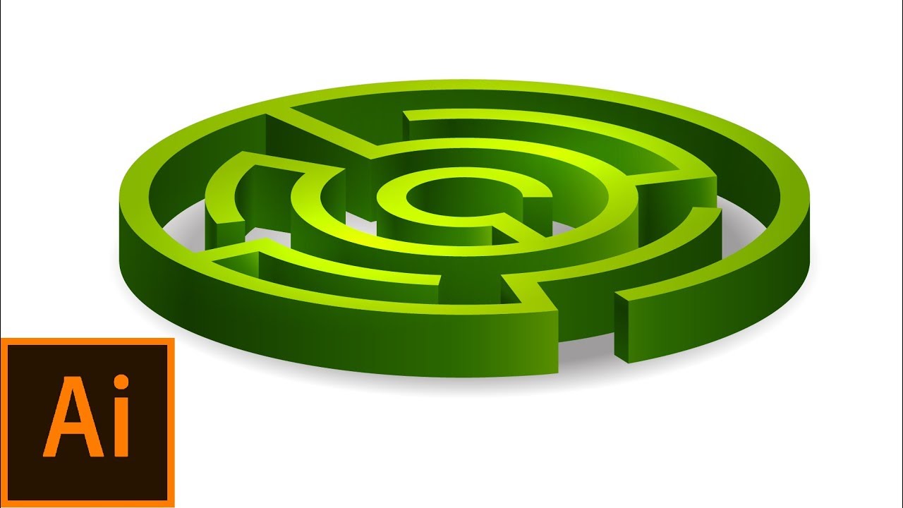 Adobe Illustrator: 3D labyrinth