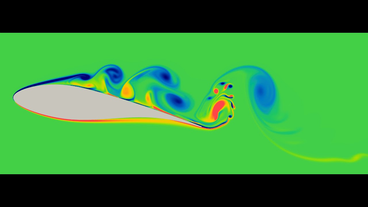 Direct numerical simulation of the airfoil - Penalized vortex particle method