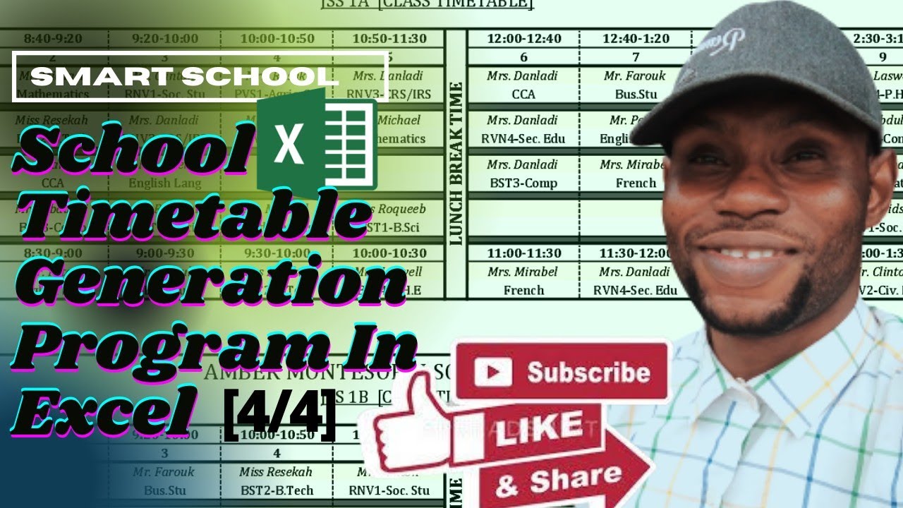 Classwise And Teacherwise Timetable Excel | School Timetable