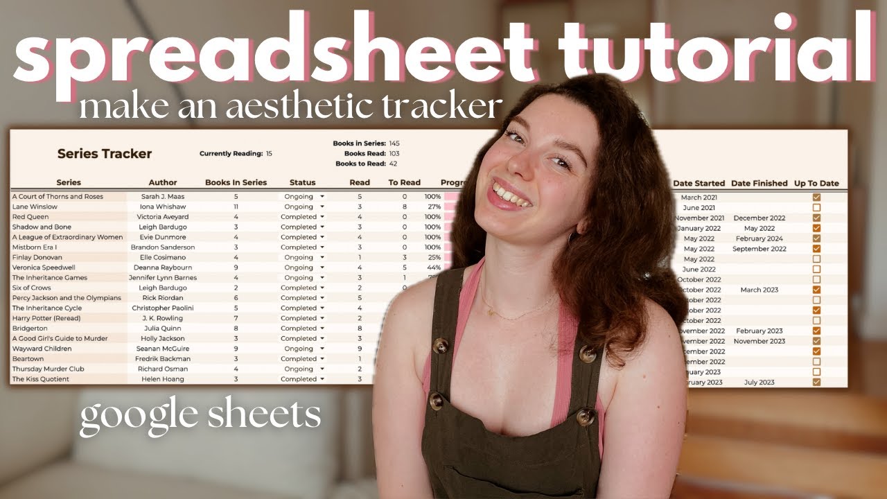 how to make an aesthetic reading tracker  🌸 google sheets spreadsheet tutorial