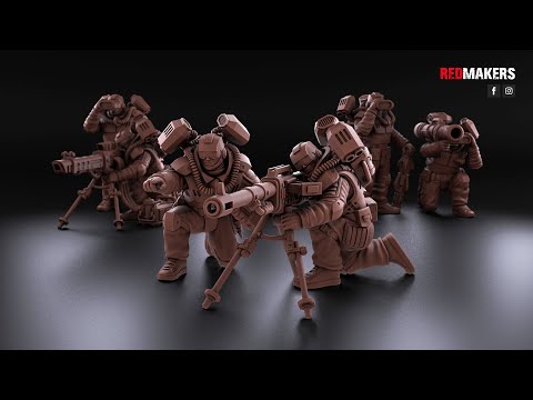 Airborne Division - Heavy Support Squad of the Imperial Force. Models for 3D printing.