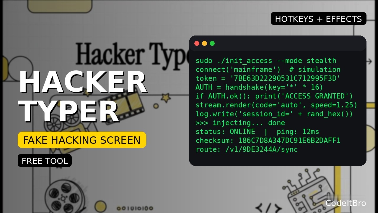 Hacker Typer Simulator – Look Like a Pro Coder Instantly!